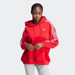 Kapuzensweatjacke adidas originals "3 S HOODIE OS" Gr. L, rot (better scarlet) Damen Sweatjacken Oversize Shirts
