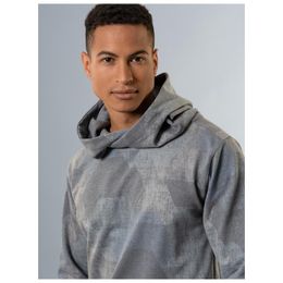 TRIGEMA Kapuzensweatshirt &raquo;Hoodie mit modischem Print-Muster&laquo; steingrau-melange XL XL Sweat-Qualit&auml;t