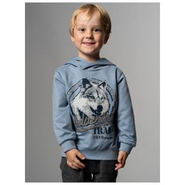 TRIGEMA Sweatshirt »Hoodie mit großem Wolf-Print« pearl-blue 116 116 Sweat-Qualität