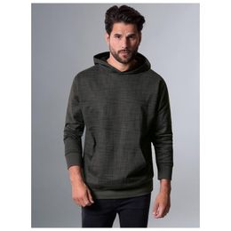 TRIGEMA Kapuzensweatshirt »Hoodie mit Print-Muster und Känguru-Tasche« anthrazit L L Sweat-Qualität