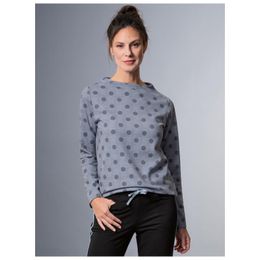 TRIGEMA Sweatshirt »Langarmshirt mit Glencheck-Muster« pearl-blue S S Strukturierte Sweat-Qualität