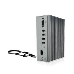 ICY BOX IB-DK2262AC, USB 3.0 Notebook DockingStation, USB 3.0 auf: 6x USB 3.0+2x HDMI®+1x GigabitLAN + Audio + Charger