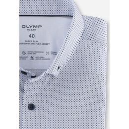 OLYMP Businesshemd No. Six super slim aus der 24/7 No 6-Serie, blau