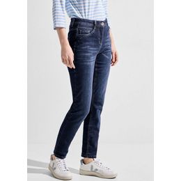 Cecil Slim-fit-Jeans in mittelblauer Waschung, blau