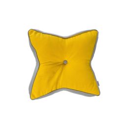 Homescapes Bodenkissen Bodenkissen Stern 100% Baumwolle mit Polyester Füllung gelb und grau