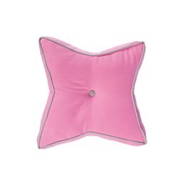 Homescapes Bodenkissen Bodenkissen Stern 100% Baumwolle mit Polyester Füllung grau und rosa