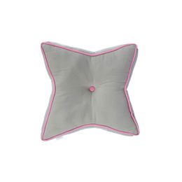 Homescapes Bodenkissen Bodenkissen Stern 100% Baumwolle mit Polyester Füllung rosa und grau