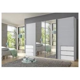 Schwebetürenschrank wimex "Level by fresh to go" Schränke Gr. B/H/T: 350cm x 236cm x 65cm, 4 St., weiß (light grey/weiß) mit Synchronöffnung