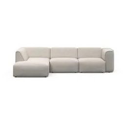 Ecksofa RAUM.ID "Merid jederzeit durch Module erweiterbar L-Form" Sofas Gr. B/H/T: 295cm x 70cm x 162cm, Struktur, Ottomane links, grau (hellgrau) als Modul oder separat verwendbar, für individuelle Zusammenstellung