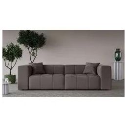 3-Sitzer Home Affaire "ERIZ Big Sofa, XXL, auch in Bouclé" Sofas Gr. B/H/T: 278 cm x 70 cm x 104 cm, Chenille, grau (anthrazit) moderne Steppung, incl. 2 Zierkissen, BTH: 27810470 cm