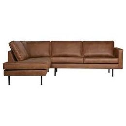 Ecksofa Woood "Rodeo Eckbank" Sofas Gr. B/H/T: 266 cm x 85 cm x 213 cm, Relaxelement links, braun (cognac) H 85 cm x B 266 T 86213