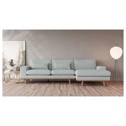 Ecksofa Home Affaire "Torino B/T/H: 282/151/81 cm" Sofas Gr. B/H/T: 282cm x 81cm x 151cm, Chenille, Recamiere rechts, grau L-Form, edler Holzrahmen, incl. Zierkissen, auch in Bouclé