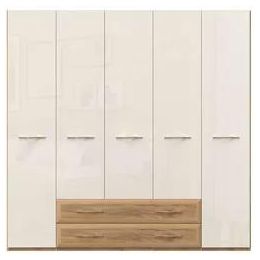 Kleiderschrank Home Affaire "Gala", beige (beige, pacific walnut), B:227cm H:224cm T:56cm, Spanplatte, MDF, Schränke, UV lackiert, kratzfest, hochglänzend, Soft-Close Funktion