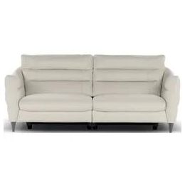 3-Sitzer Calia italia "Cabrini, Design trifft super Sitzkomfort" Sofas Gr. B/H/T: 220cm x 93cm x 98cm, Leder BULL, mit elektrischer Relaxfunktion, weiß (bianco natur) in Leder, 220 cm Breite, mit elektrischer Relaxfunktion