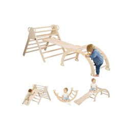 Randaco Klettergerüst Kletterdreieck Holzspielzeug Spielplatz für Kinder ab 2 Jahre