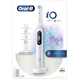 Oral-B Elektrische Zahnbürste iO 8N Special Edition 6 Putz Modi White Alabaster mit Etui