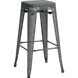 CLP Barhocker Fletcher I Tresenhocker, Stapelbar Mit Bodenschonern Und Fu&szlig;st&uuml;tze I Bistrohocker Mit 77 CM Sitzh&ouml;he Aus Metall