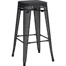 CLP Barhocker Fletcher I Tresenhocker, Stapelbar Mit Bodenschonern Und Fu&szlig;st&uuml;tze I Bistrohocker Mit 77 CM Sitzh&ouml;he Aus Metall