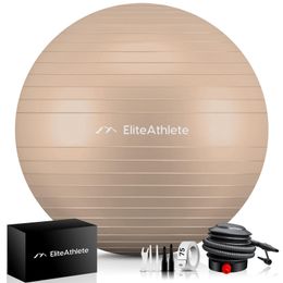 EliteAthlete® Gymnastikball Sitzball Büro ergonomisch mit Anti Burst System - Fitness Yoga Pilates Schwangerschaft - Schwangerschaftsball Fitnessball Yogaball - Yoga Ball inkl. Luftpumpe - Cappu 65cm
