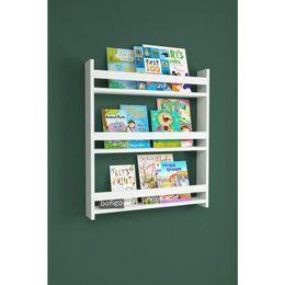 Vcm Holzregal h&auml;ngend platzsparendes Kinder Regal Ma&szlig;e: H. 80 x B. 70 x T. 10 cm Elegantes Regal h&auml;ngend Aufbewahrungsregal B&uuml;cherregal Wandboard - Kidos