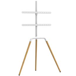 TV Standhalter Buche - VESA bis max. 600x400 f&uuml;r 45-65 Zoll max. 40kg Wei&szlig;