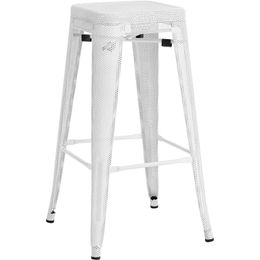 CLP Barhocker Fletcher I Tresenhocker, Stapelbar Mit Bodenschonern Und Fu&szlig;st&uuml;tze I Bistrohocker Mit 77 CM Sitzh&ouml;he Aus Metall