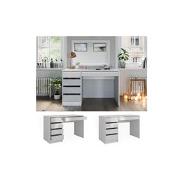 VICCO Schminktisch Sherry Wei&szlig; Hochglanz Gold 120 x 75 cm 5 Schubladen