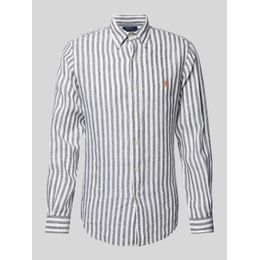 Polo Ralph Lauren Custom Fit Leinenhemd mit Streifenmuster