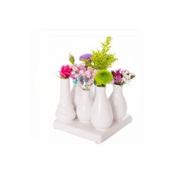 Jinfa Dekovase Handgefertigte kleine Keramik Deko Blumenvasen (7 Vasen Set