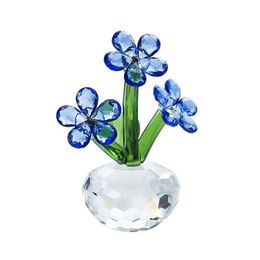 HYTIREBY Glasblume Kristall Vergissmeinnicht Blumen Figuren