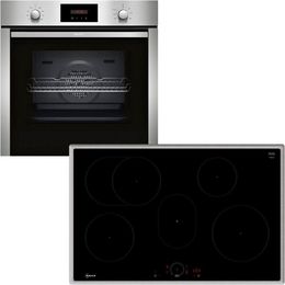 Neff Backofen-Set BX48PI, mit Teleskopauszug nachrüstbar, Pyrolyse-Selbstreinigung, silberfarben