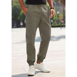 John Devin Jogger Pants Jogg Pants aus elastischer Baumwoll-Qualität, grün