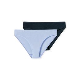 Schiesser Tai-Slip "Modal Essentials" (2er-Pack) weicher, feiner Bundgummi mit Glanzgarn-Details, blau