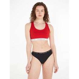 Tommy Hilfiger Underwear Sport-Bustier mit TH-Schriftzügen auf dem Unterbrustband, rot