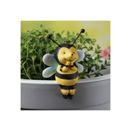 MARELIDA Tierfigur Blumentopfhänger Biene Dekofigur als Topfhänger Gartenfigur H: 11