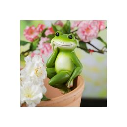MARELIDA Tierfigur Blumentopfhänger Frosch Dekofigur als Topfhänger Gartenfigur H: 10cm (1 St)