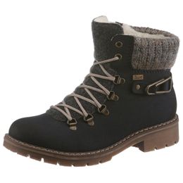 Rieker Winterstiefelette mit Strickrand und Rieker-TEX, blau|grau