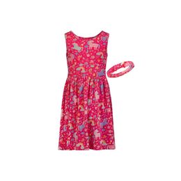 happy girls A-Linien-Kleid happy girls Kleid mit Haarband Pink Einhorn 104 Kurzarmkleid Pink mit Einhorn Print und Haarband