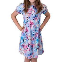 KMISSO Sommerkleid Mädchen Kleid smoked Oberteil Puffärmel 30382 (1-tlg) bequem zu tragen