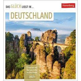 Das Glück liegt in Deutschland Postkartenkalender 2025 - Wochenkalender mit 53 Postkarten, 53 besondere Orte entdecken