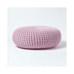 Homescapes Pouf Großer Strickpouf 100% Baumwolle
