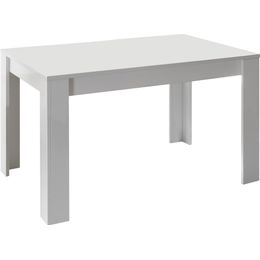 Esstisch Inosign "Basic" Tische Gr. B/H/T: 137 cm x 79 cm x 90 cm, Ansteckplatte, weiß (weiß hochglanz lack, lack) Esstische rechteckig
