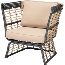 Relaxsessel Garden Pleasure "PAROS" Sessel Gr. B/H/T: 69,5 cm x 150 cm x 83 cm, beige Gartensessel