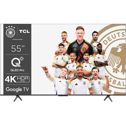 F (A bis G) TCL QLED-Fernseher "55C61BX1" Fernseher grau (titanium) LED Fernseher