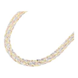 Collier Smart Jewel "Heringbonekette tricolor, Silber 925" Halsketten Gr. 45 cm, Silber 925 (Sterlingsilber), bunt (mehrfarbig) Damen Colliers