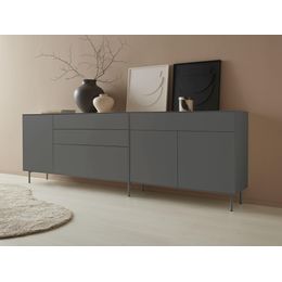 Sideboard LeGer Home by Lena Gercke "Essentials" Sideboards Gr. B/H/T: 279 cm x 90 cm x 42 cm, 4, grau (anthrazit) Sideboards