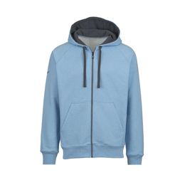 Sweatjacke TRIGEMA "TRIGEMA mit Kapuze" Gr. S, blau (iceblue, melange) Damen Sweatjacken