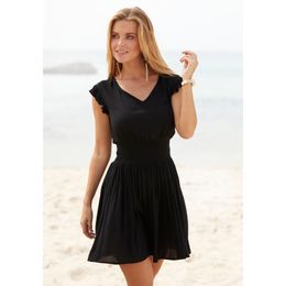 Sommerkleid Lascana Gr. 36, N-Gr, schwarz Damen Kleider Strandkleider