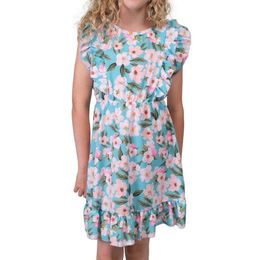 KMISSO Sommerkleid Mädchen Kleid mit Volants Blumenmotiv 30384 (1-tlg) bequem zu tragen