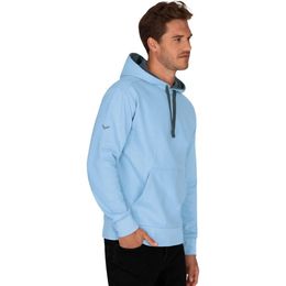 Kapuzensweatshirt TRIGEMA "TRIGEMA Kapuzenshirt aus Sweat-Qualität" Gr. XL, blau (iceblue, melange) Herren Sweatshirts